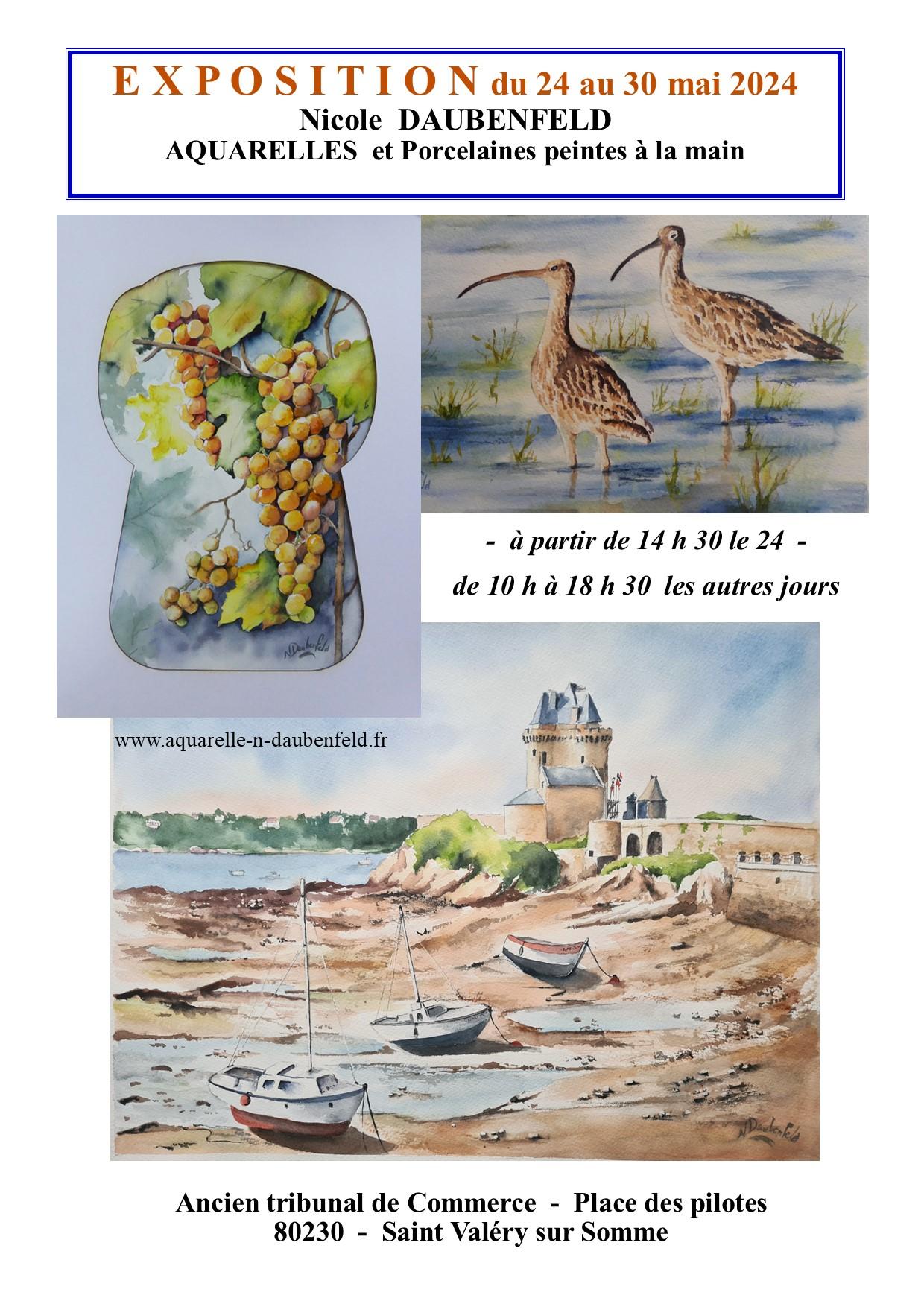 Aquarelles et porcelaines peintes à la main de Nicole Daubenfeld ...